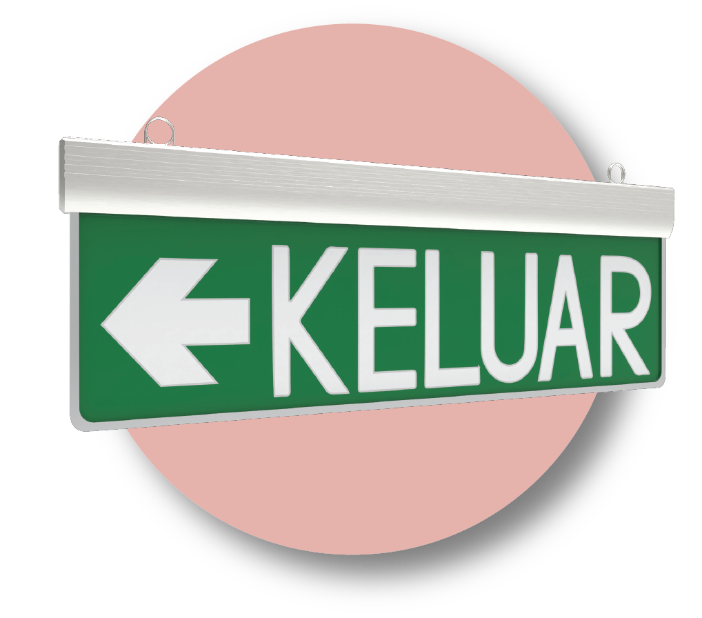Led Self-Contained Emergency Keluar Sign, Slim Type CKS-2A/DS Double ...